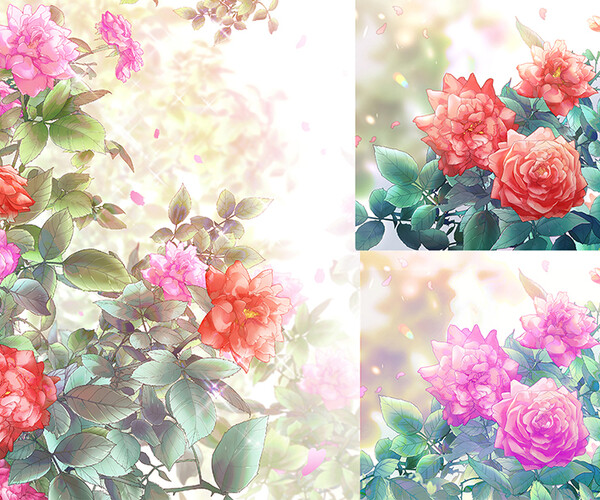 ArtStation - Chica Flower Brushes for ClipStudioPaint/36 PNG images ...