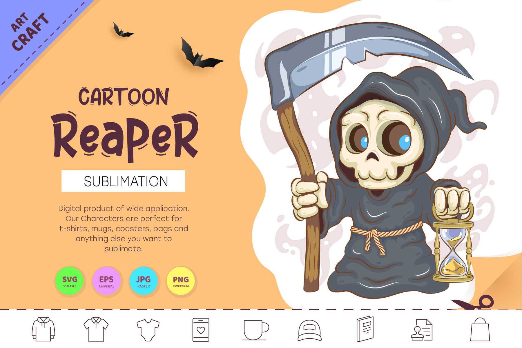 ArtStation - Cute Cartoon Reaper. Crafting, Sublimation. | Artworks