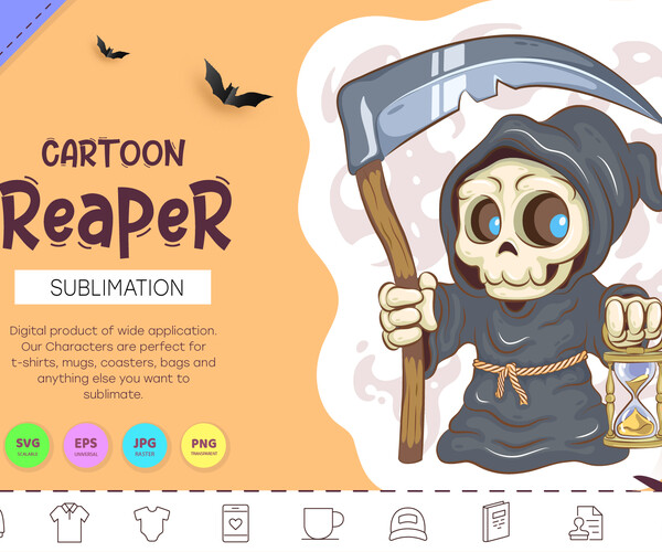 ArtStation - Cute Cartoon Reaper. Crafting, Sublimation. | Artworks