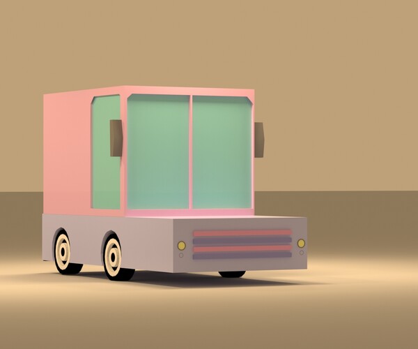 ArtStation - Cartoon Low Poly Crossover Car Low-poly 3D model | Game Assets