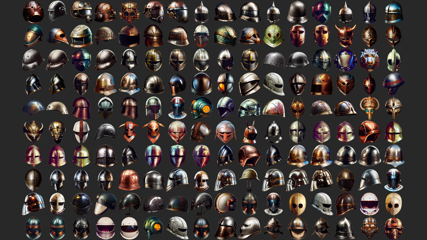 ArtStation - 160 Helmets | Game Assets