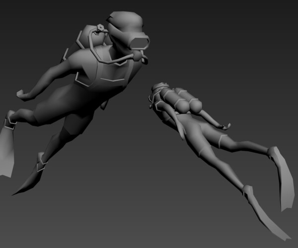 ArtStation - Diver animated Low-poly | Game Assets