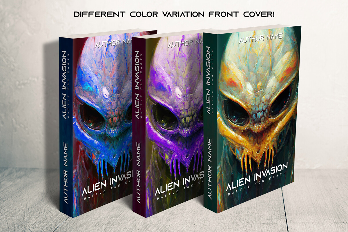 ArtStation - PreMade Alien Sci-fi Book Cover PSD | 6 x 9 inch | Artworks