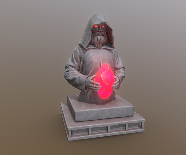 ArtStation - Hooded Crystal Statue Low-poly 3D model | Resources