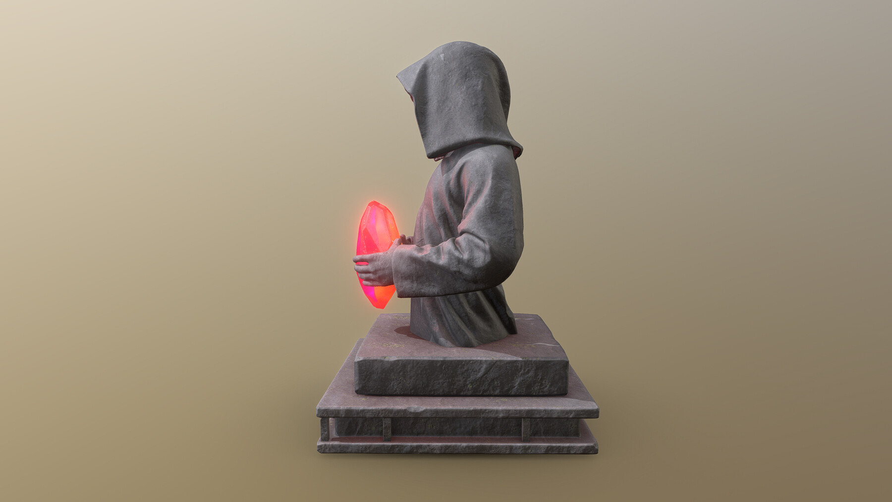 ArtStation - Hooded Crystal Statue Low-poly 3D model | Resources