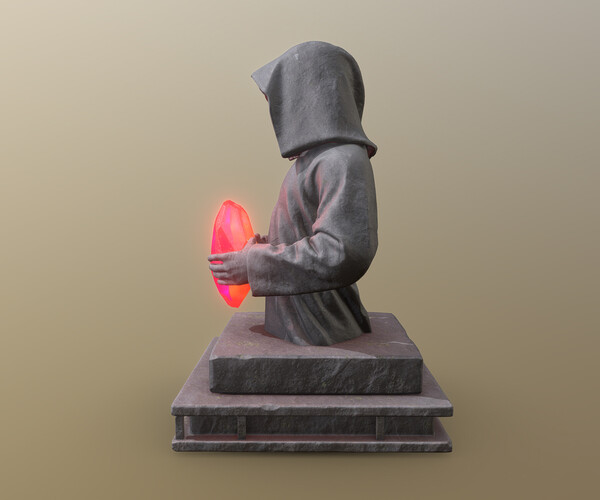ArtStation - Hooded Crystal Statue Low-poly 3D model | Resources