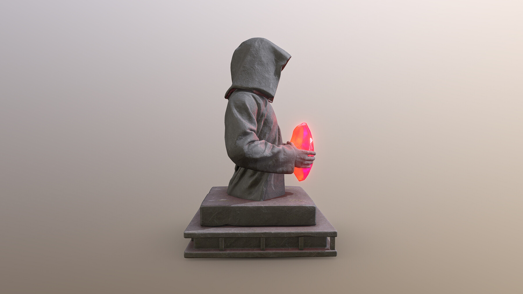 ArtStation - Hooded Crystal Statue Low-poly 3D model | Resources