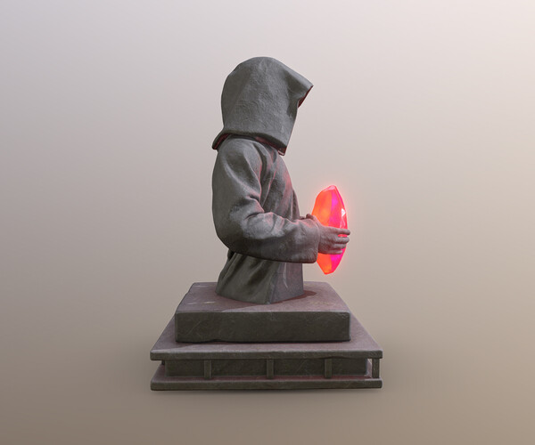 ArtStation - Hooded Crystal Statue Low-poly 3D model | Resources