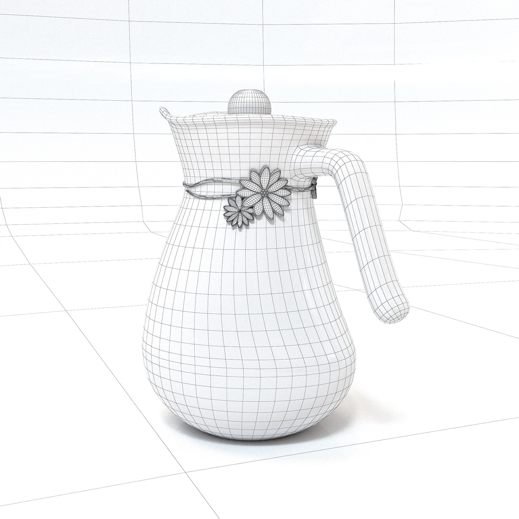 ArtStation - Handmade tea set with carafe 3D model | Game Assets