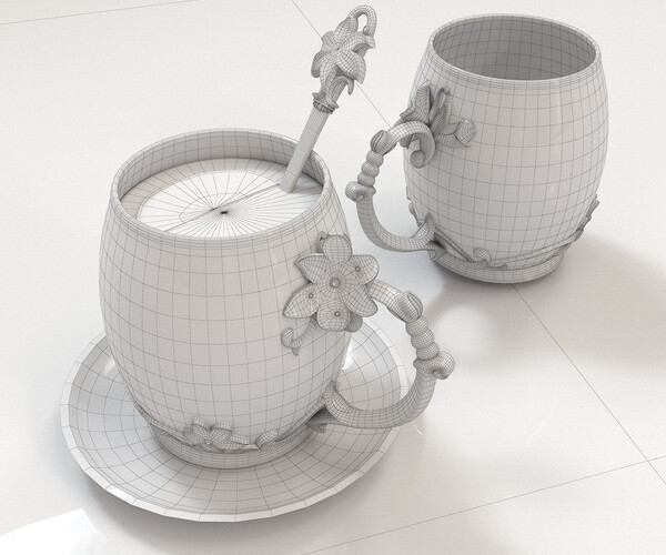 ArtStation - Handmade tea set 3D model | Resources