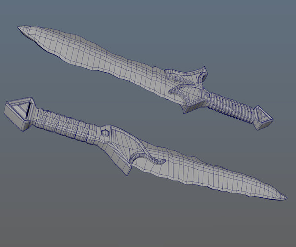 ArtStation - Stylized Fantasy Sword dagger PBR game ready Low-poly 3D model | Resources