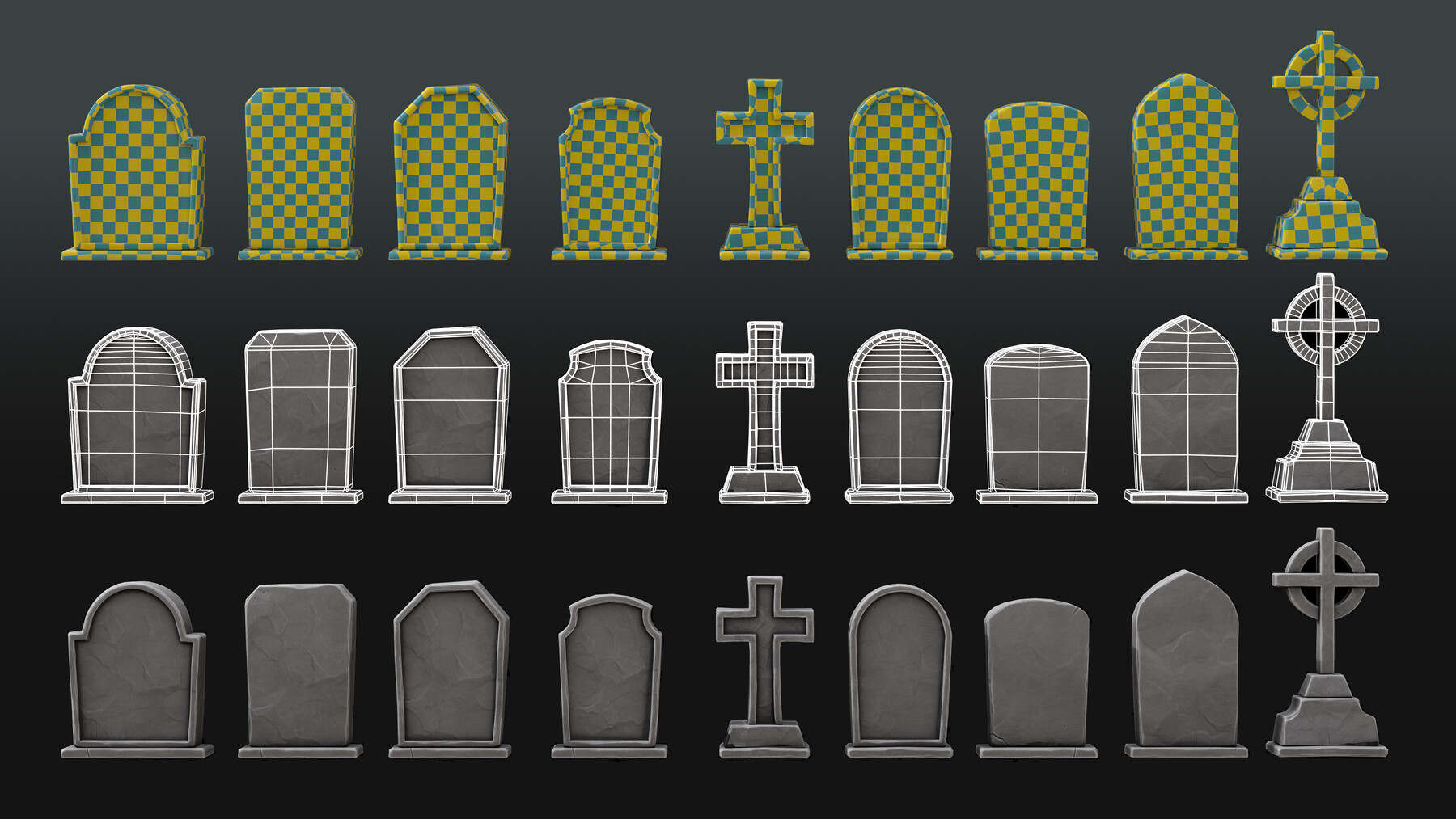 ArtStation - Stylized Gravestones / Tombstones | Game Assets