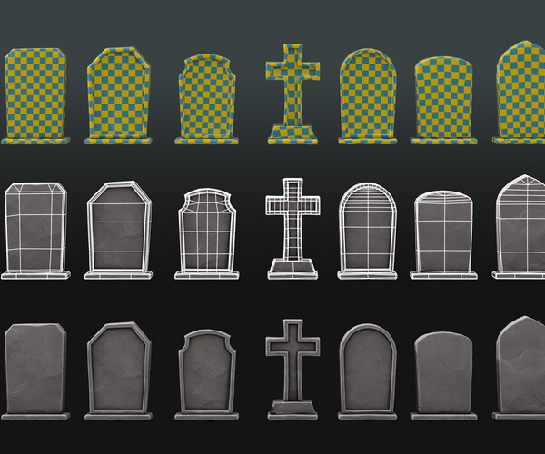 ArtStation - Stylized Gravestones / Tombstones | Game Assets