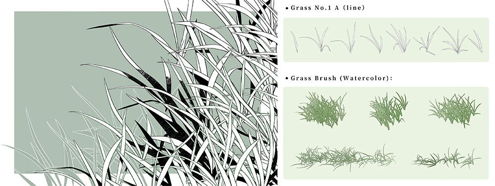 ArtStation - Plants and Trees Brush Full Set for ClipStudioPaint (27 ...