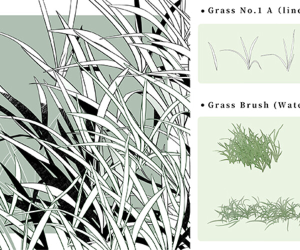 ArtStation - Plants and Trees Brush Full Set for ClipStudioPaint (27 ...
