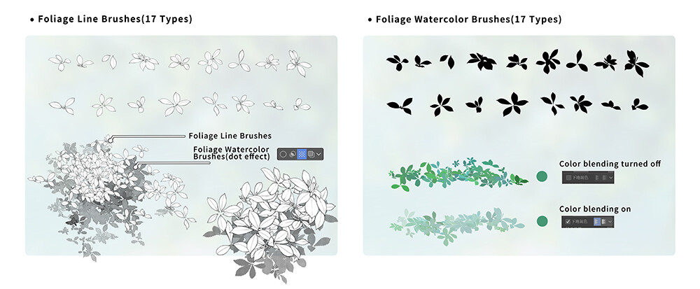 ArtStation - Plants and Trees Brush Full Set for ClipStudioPaint (27 ...