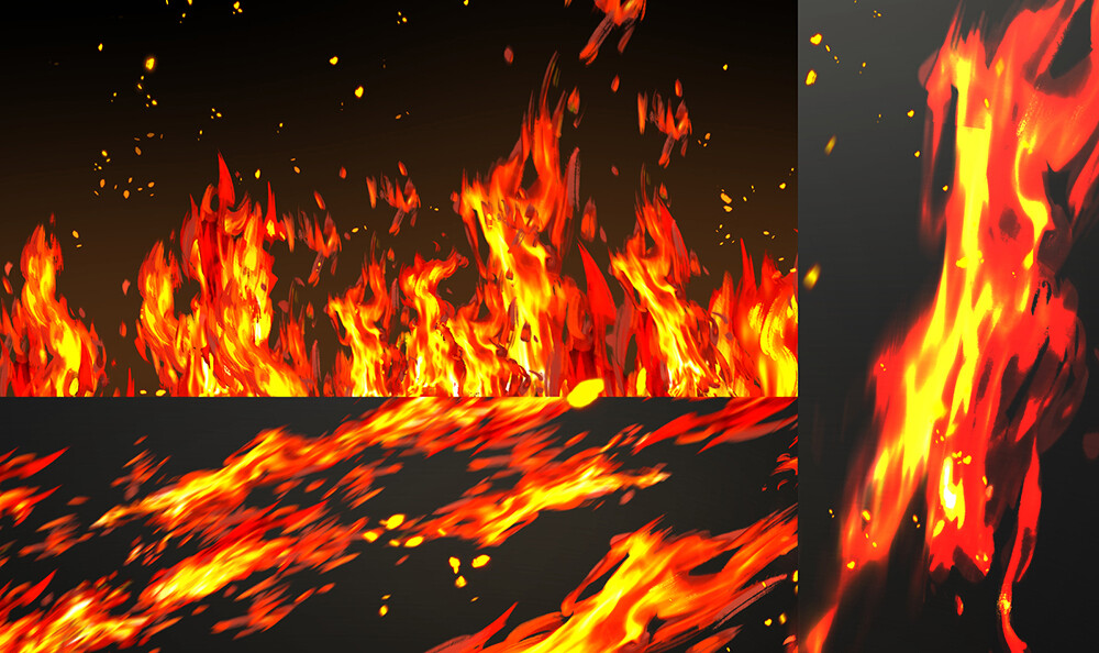 ArtStation - 3 Flame Brushes for ClipStudioPaint/10 PNG images | Brushes