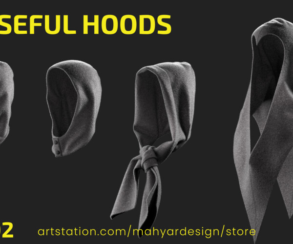 ArtStation - 10 Useful Hoods - Marvelous / Clo3D / FBX - VOL 02 | Game ...