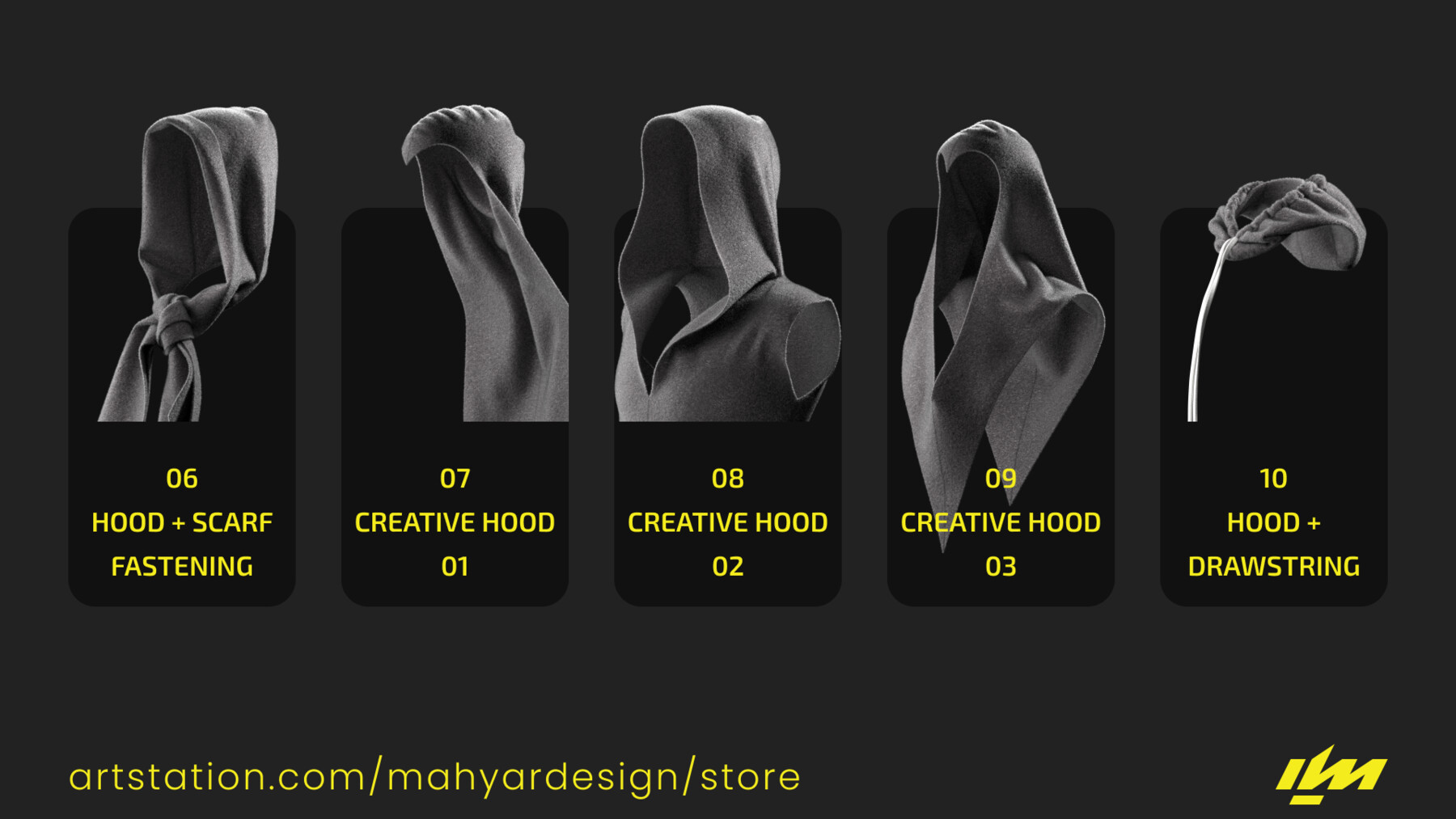 ArtStation - 10 Useful Hoods - Marvelous / Clo3D / FBX - VOL 02 | Game ...
