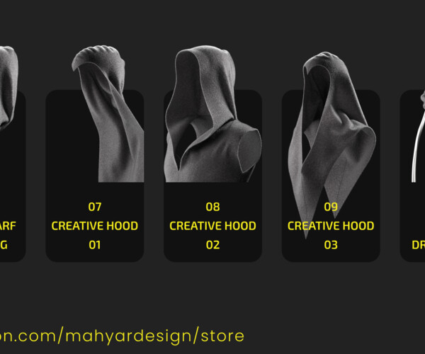 ArtStation - 10 Useful Hoods - Marvelous / Clo3D / FBX - VOL 02 | Game ...