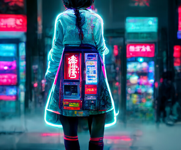 ArtStation - Japanese girl, neon Tokio city collection. 3 | Artworks