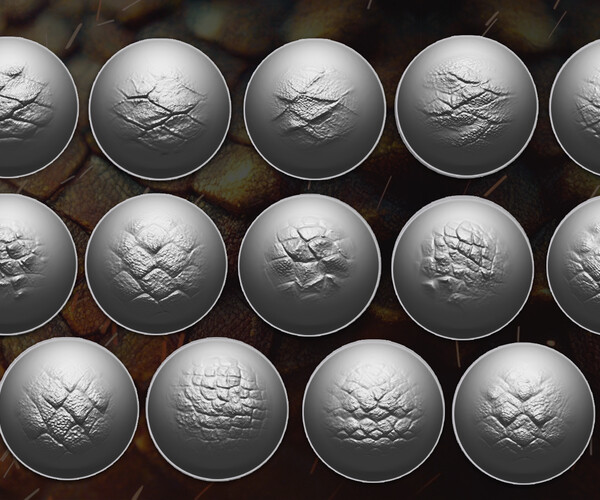 ArtStation - 50+ Dragon Skin Alphas for ZBrush (Bonus: 3 Free Alphas ...
