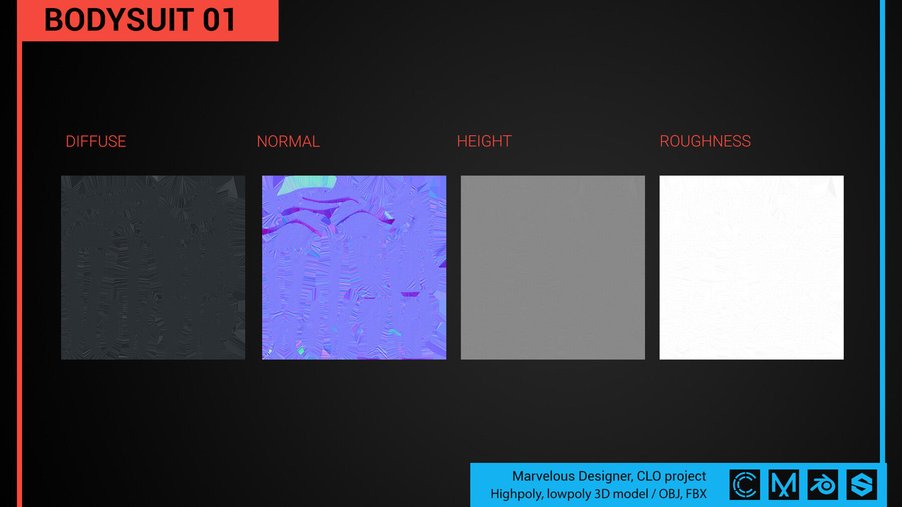 ArtStation - Bodysuit - Marvelous Designer, CLO, Blender, Substance project. | Resources