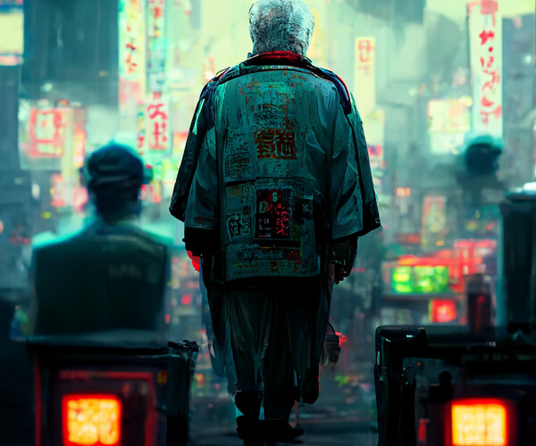 ArtStation - Cyberpunk collection, old men scene | Artworks
