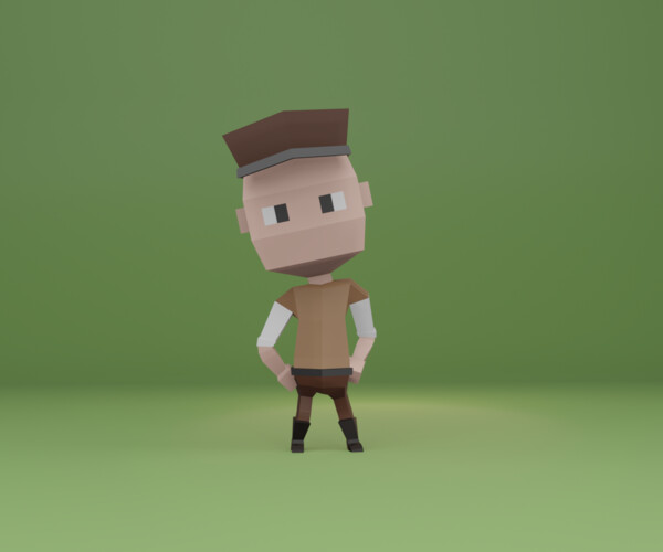 ArtStation - Low Poly Rigged 3D Character 3D model | Game Assets