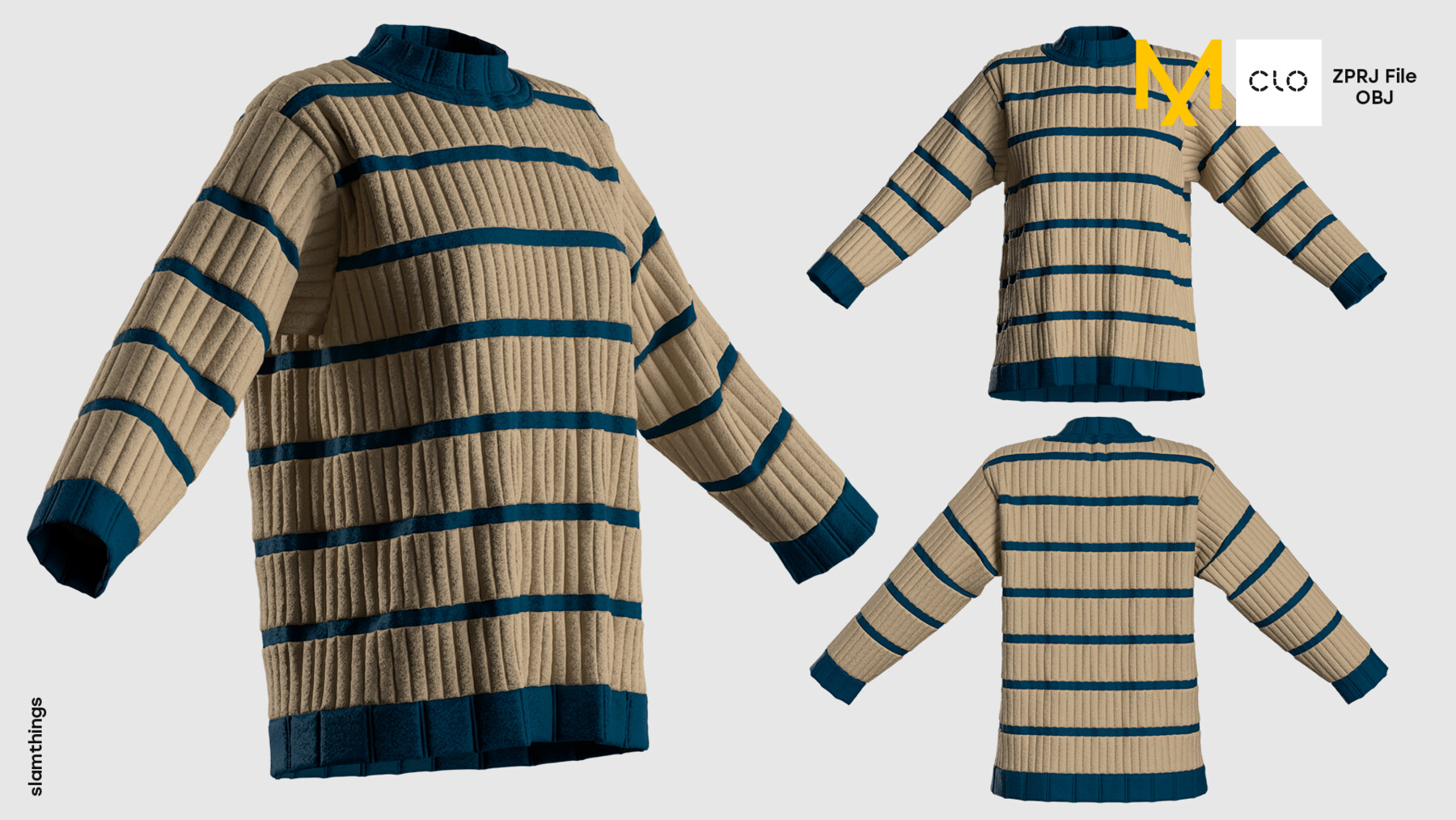 ArtStation - Streetwear Sweater #001 - Clo 3D / Marvelous Designer ...
