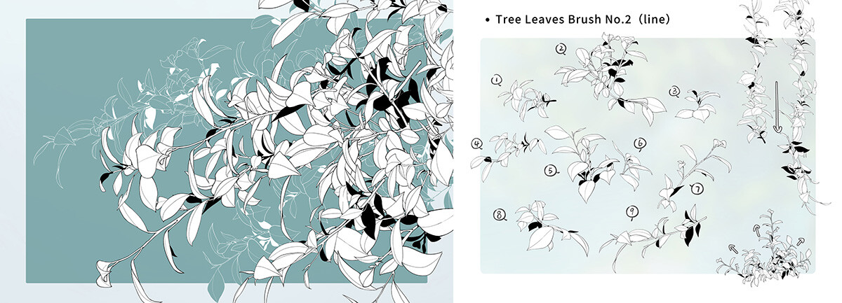 ArtStation - Plants and Trees Brush Full Set for ClipStudioPaint (27 ...