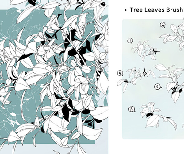 ArtStation - Plants and Trees Brush Full Set for ClipStudioPaint (27 ...