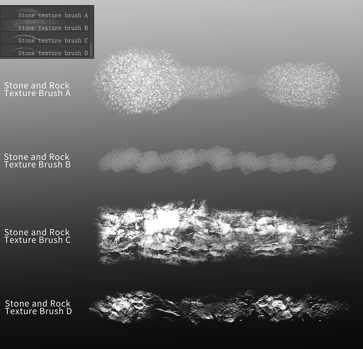 ArtStation - 4 Stone and Rock Texture Brushes for ClipStudioPaint/25 PNG images | Brushes