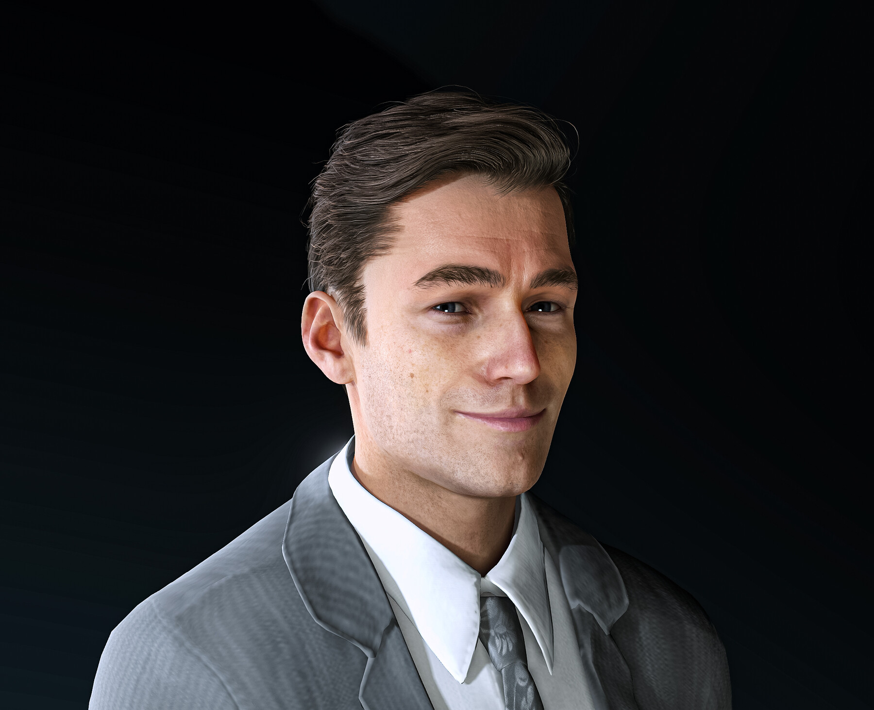 ArtStation - High Quality Realistic Formal Man Character in Grey Suit ...
