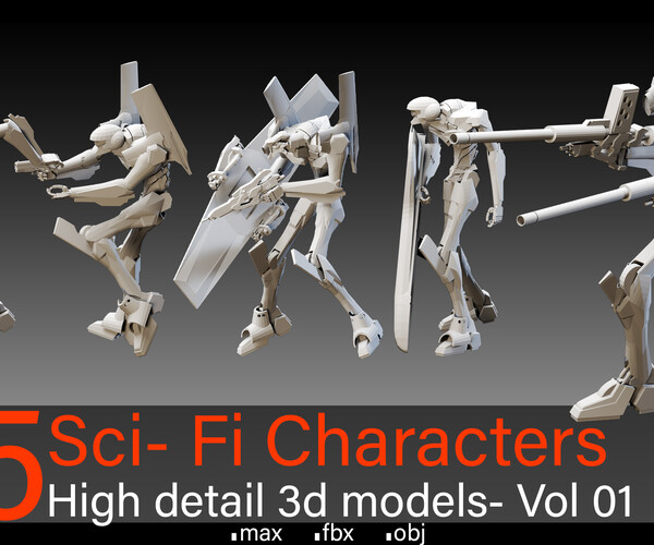 ArtStation - 5 Sci- Fi Characters- Vol 01- High detail 3d models ...