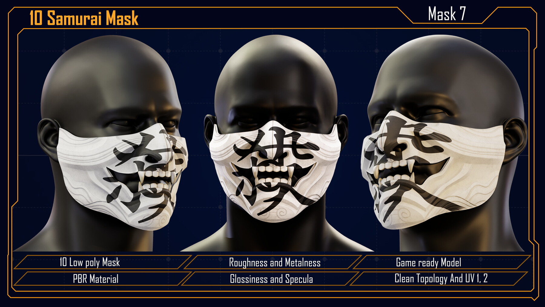 ArtStation - Samurai Mask vol 2 | Game Assets