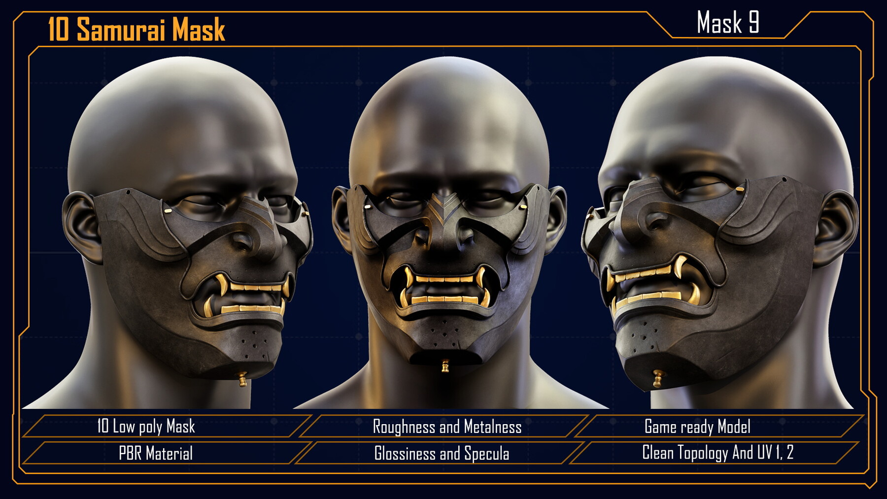 ArtStation - Samurai Mask vol 2 | Game Assets