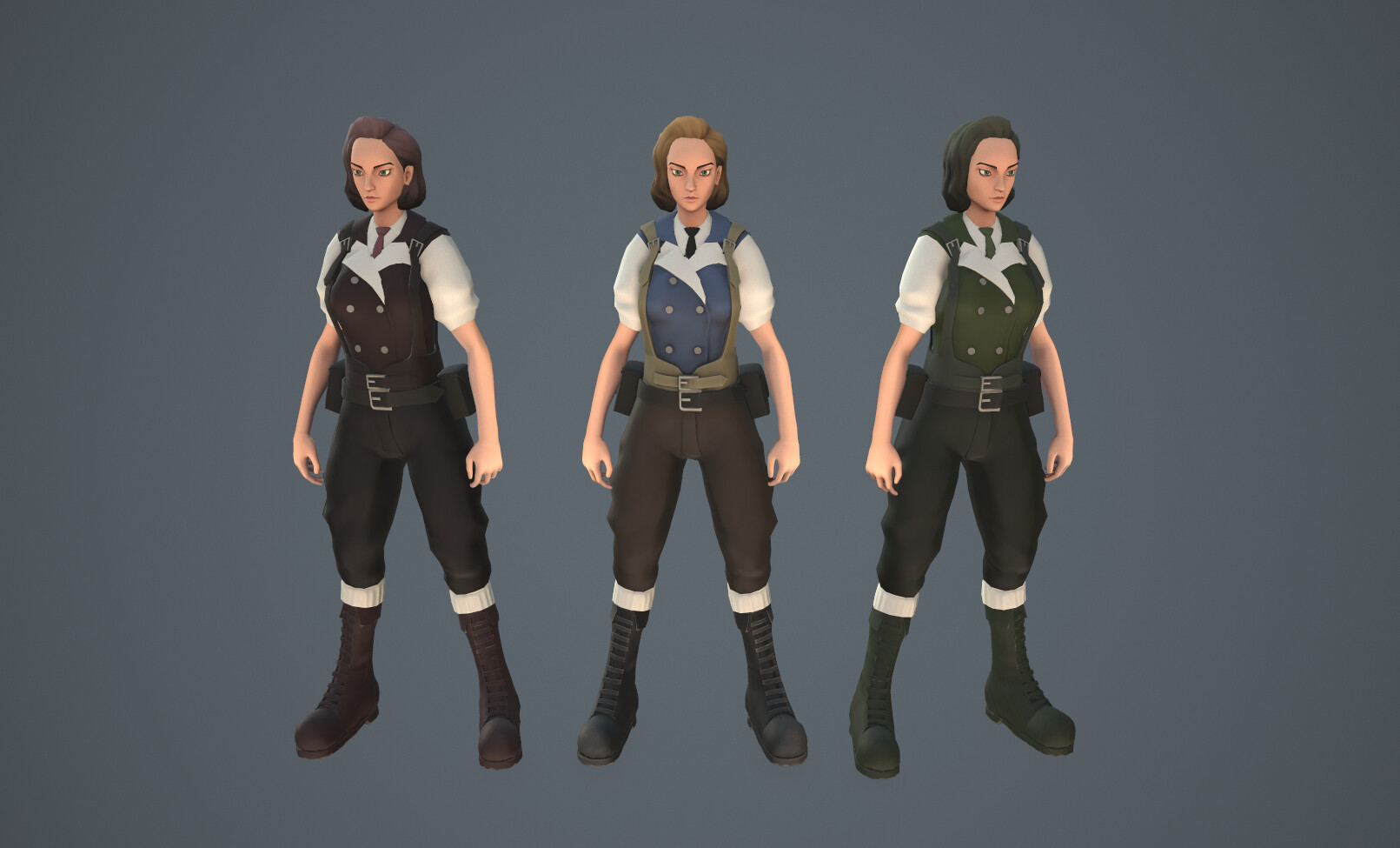 ArtStation - Game Ready Characters - Survivor02_Female Commander | Game ...