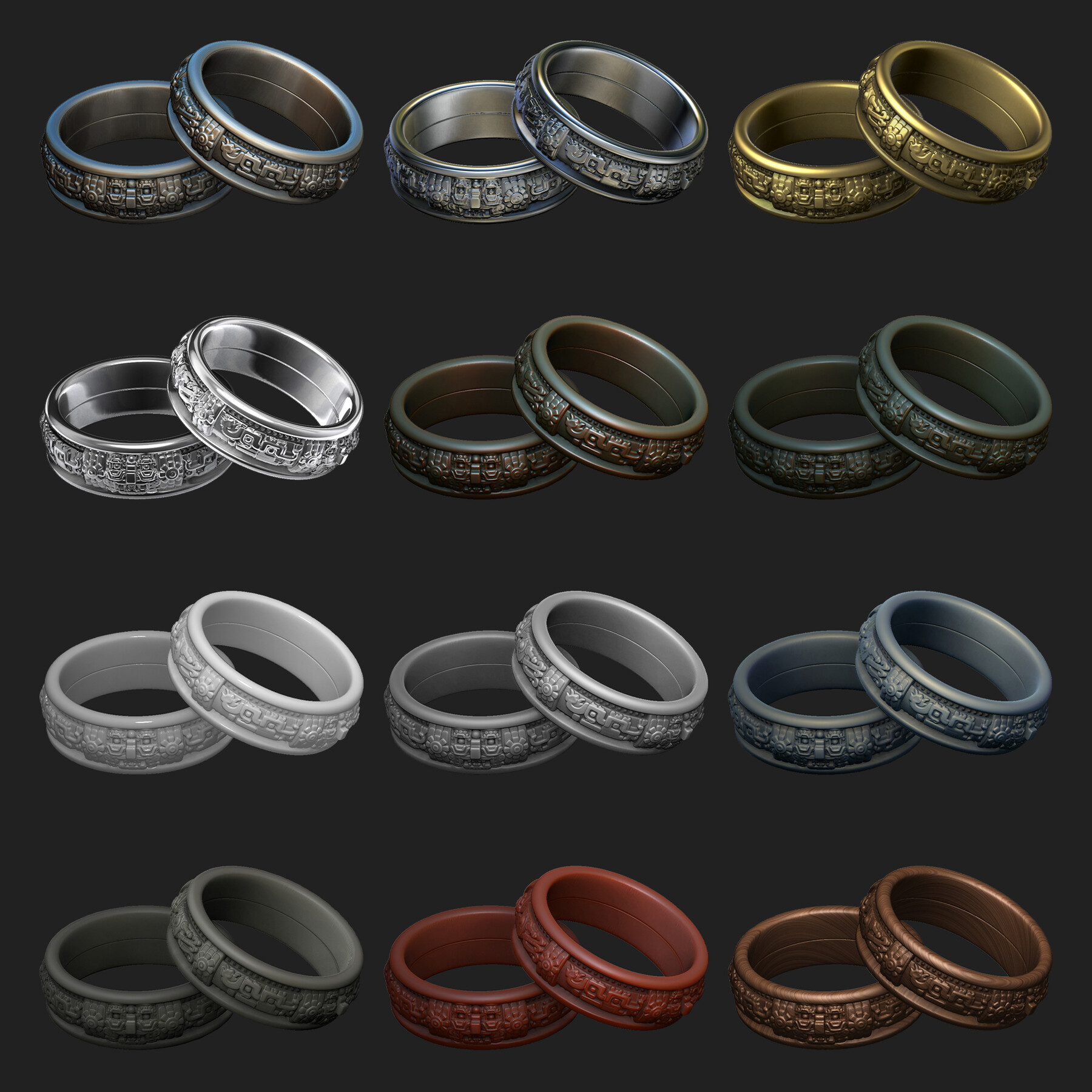 ArtStation - Mazan Inca Aztec Ring 220911 3D print model | Resources