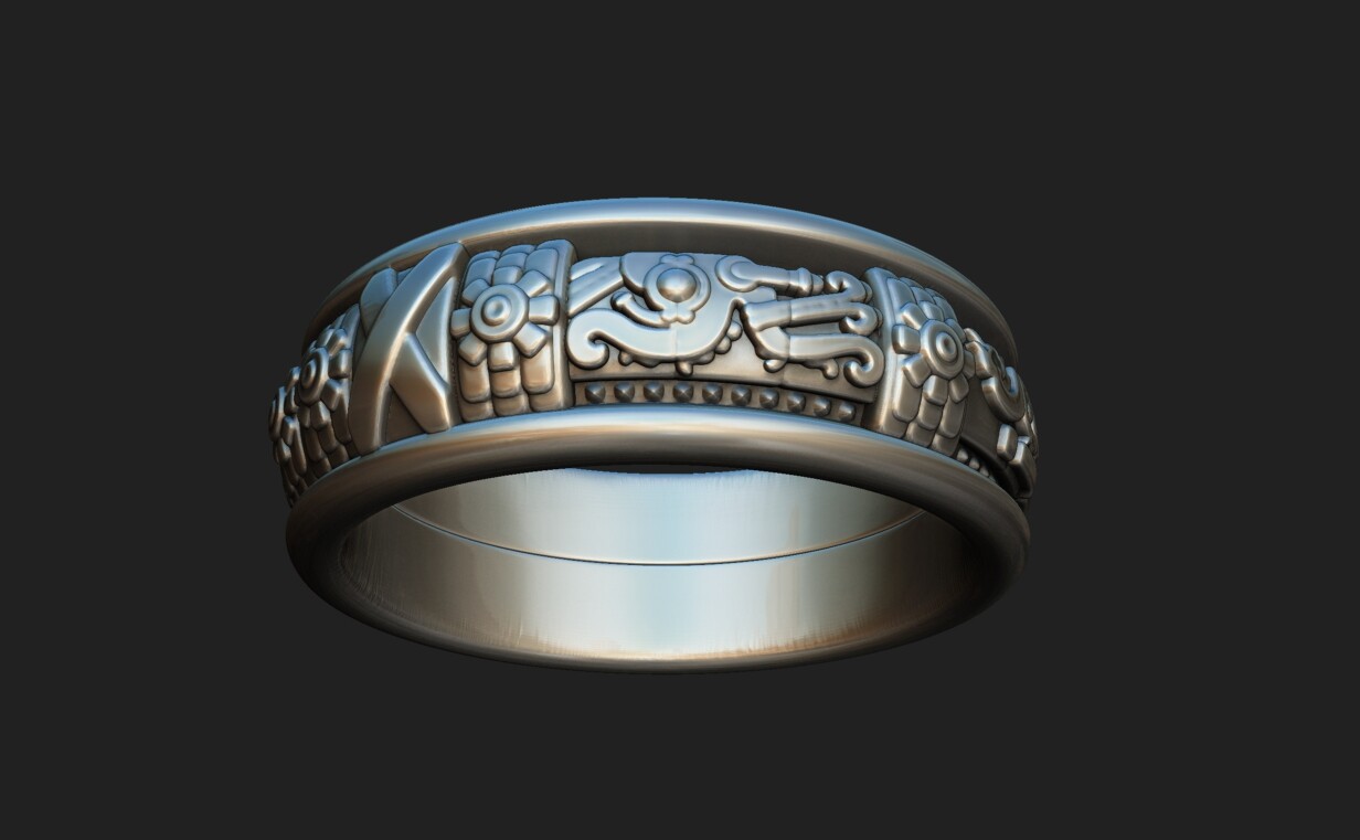 ArtStation - Mazan Inca Aztec Ring 220911 3D print model | Resources