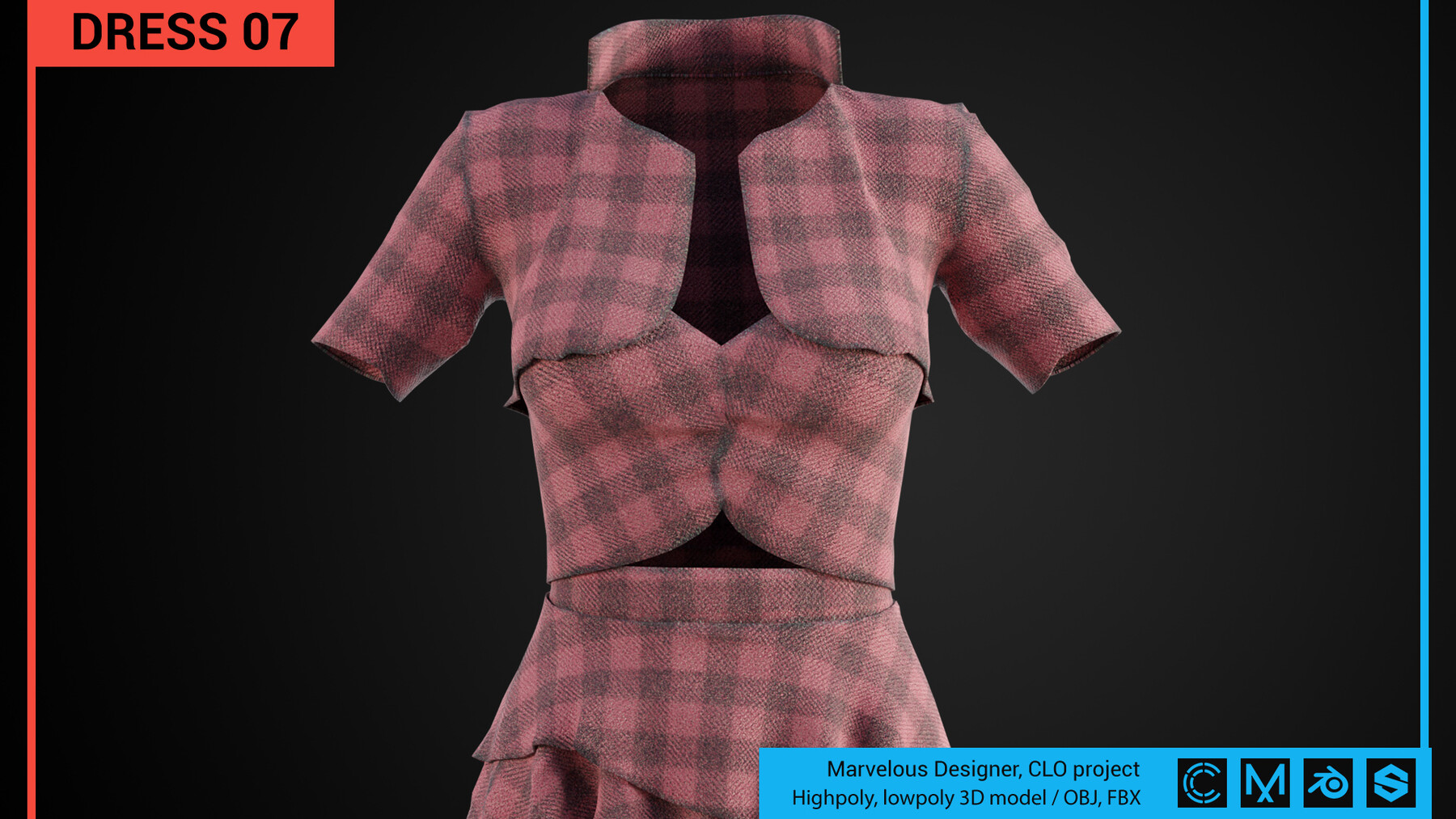 ArtStation - Dress 07 - Marvelous Designer, CLO, Blend, Substance ...