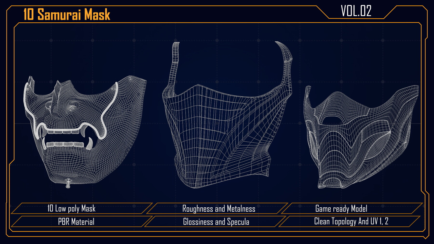 ArtStation - Samurai Mask vol 2 | Game Assets