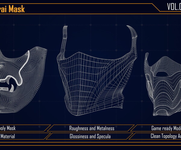 ArtStation - Samurai Mask vol 2 | Game Assets