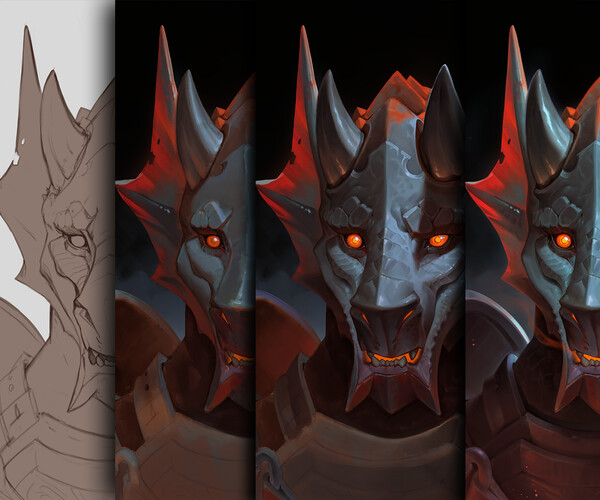 ArtStation - Dragonborn Portrait - Painting process | Tutorials
