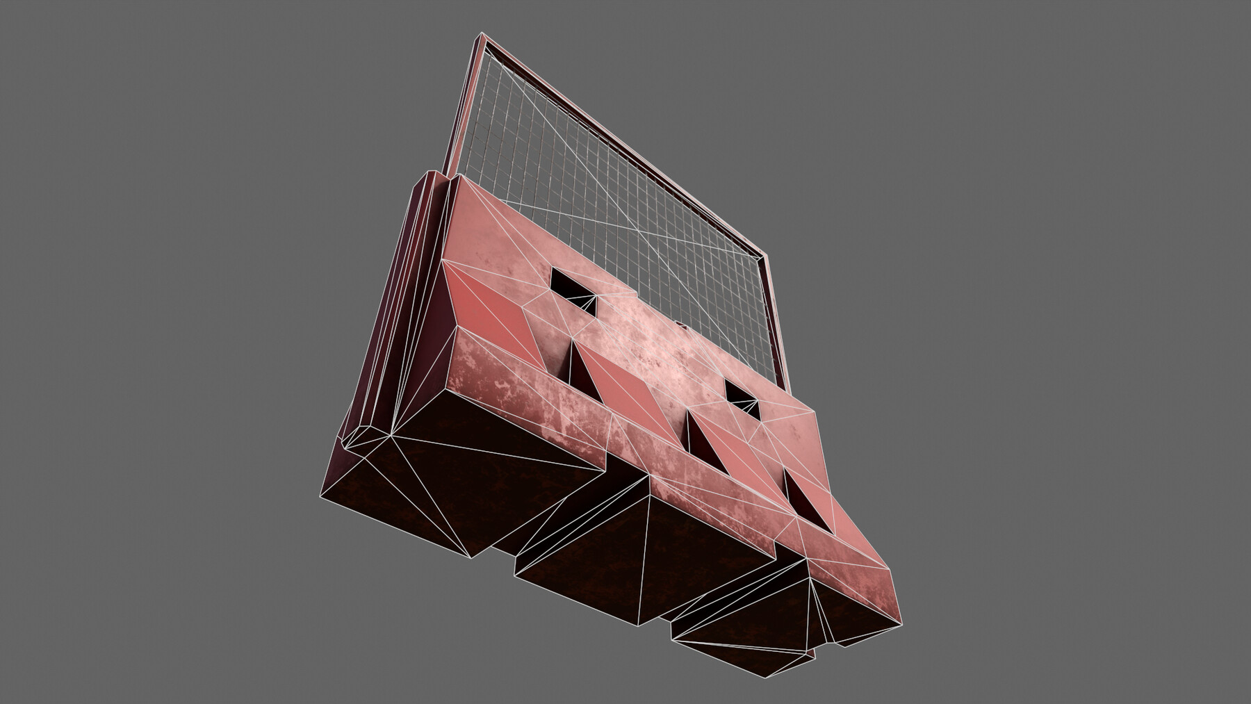 ArtStation - PBR Traffic Barrier Red | Game Assets