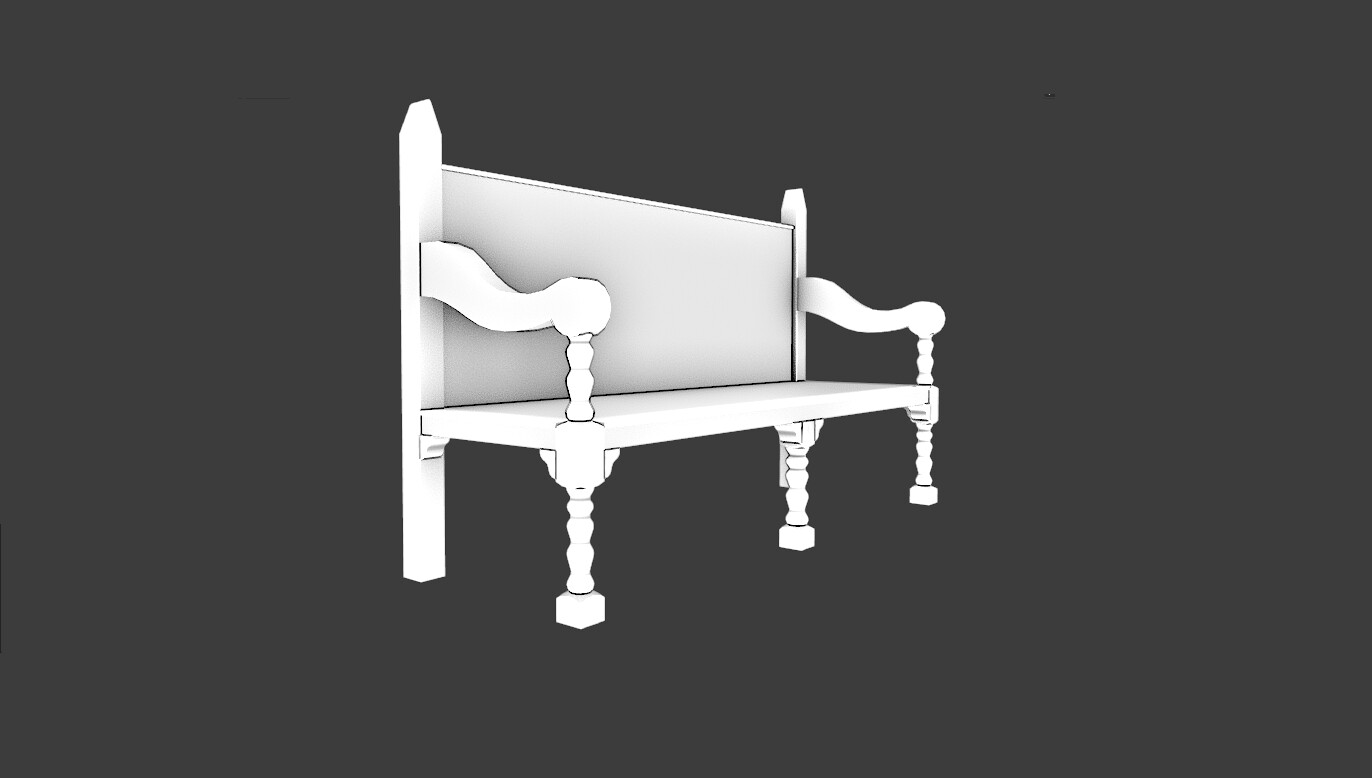 ArtStation - PARK BENCH GAME READY LOW POLY | Game Assets