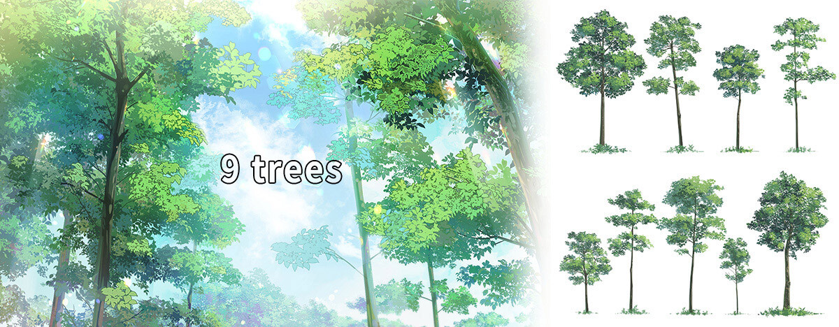 ArtStation - The Tree Brush for ClipStudioPaint/9 PNG images | Brushes