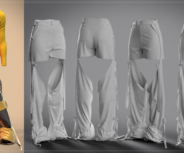ArtStation - 5 fantasy PANTS -marvelous designer/clo3d project file+FBX ...