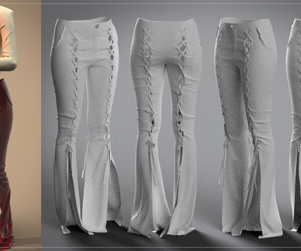 ArtStation - 5 fantasy PANTS -marvelous designer/clo3d project file+FBX ...