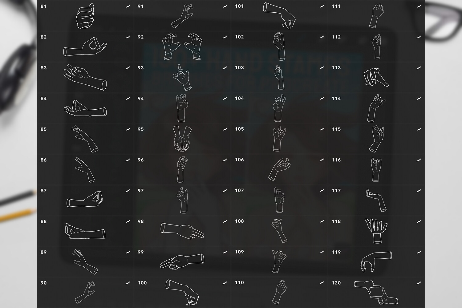 ArtStation - 150+ Procreate Hand Stamps Brushes | Brushes